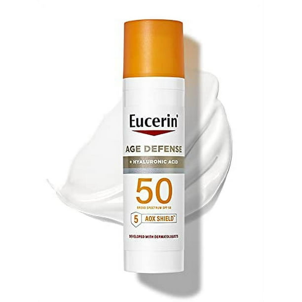 Eucerin Sun Age Defense SPF 50 Face Sunscreen Lotion with hyaluronic ...