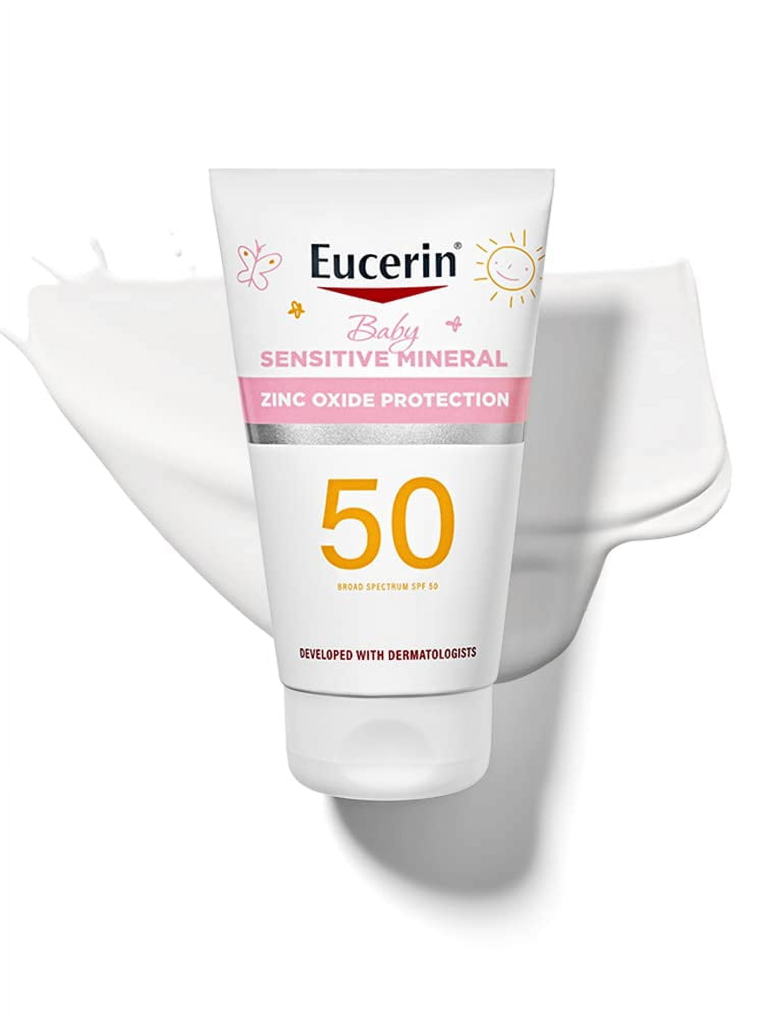 Eucerin Sun Sensitive Kids Sunblock, SPF 50, Zinc Oxide, 4 Fl Oz Tube ...