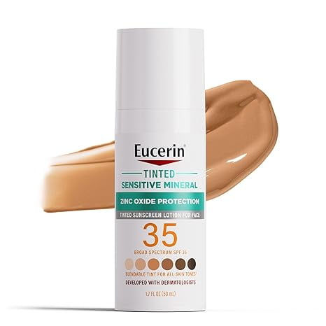 Eucerin Sun Tinted Mineral Face Sunscreen Lotion SPF 35, Non ...
