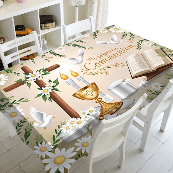 Eucharistic Altar Tablecloth Featuring Dove Cross Print Table Cover ...