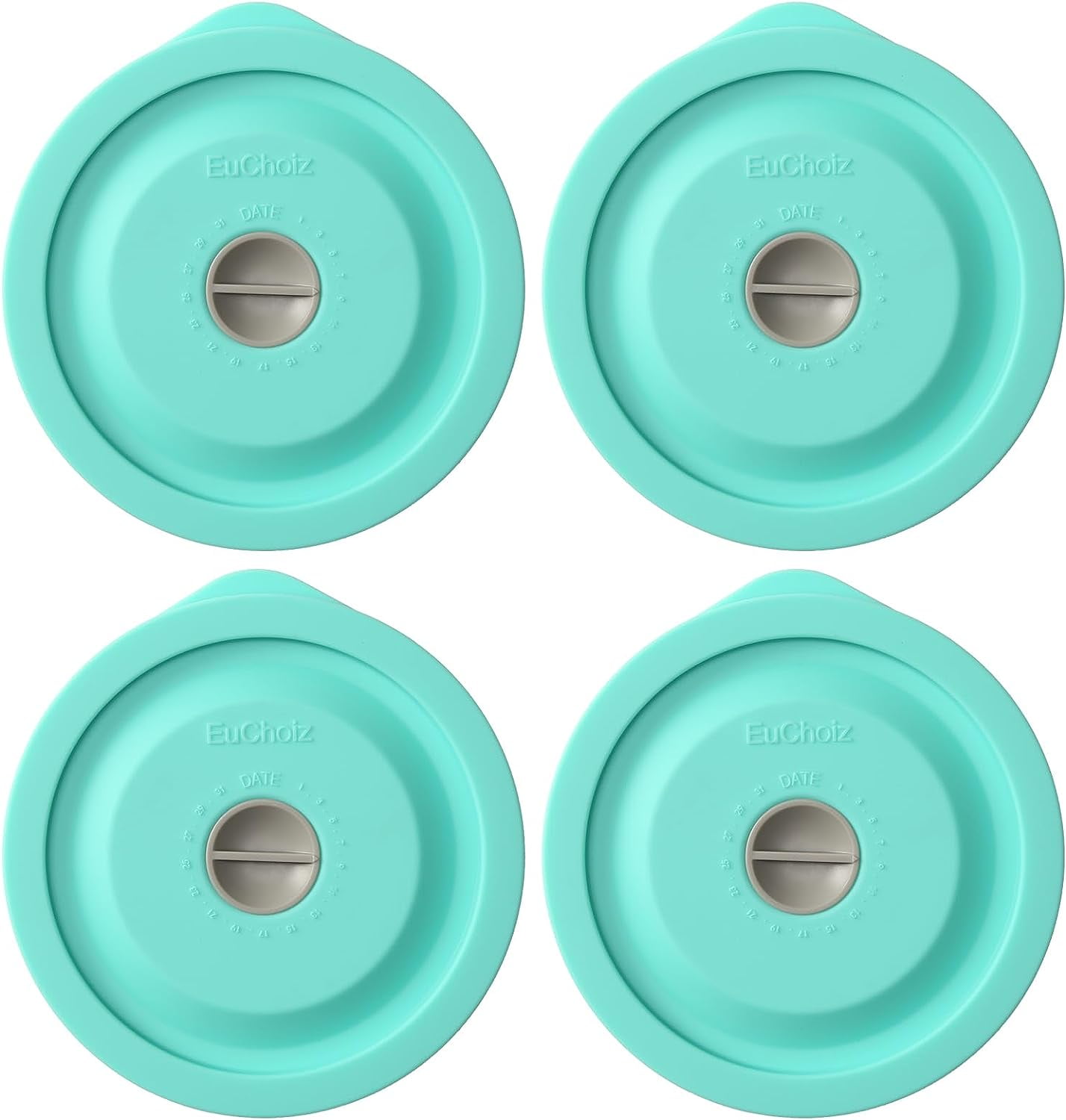 EuChoiz Silicone Turquoise Cup Lids for Pyrex 7200-PC, (4 Pack ...