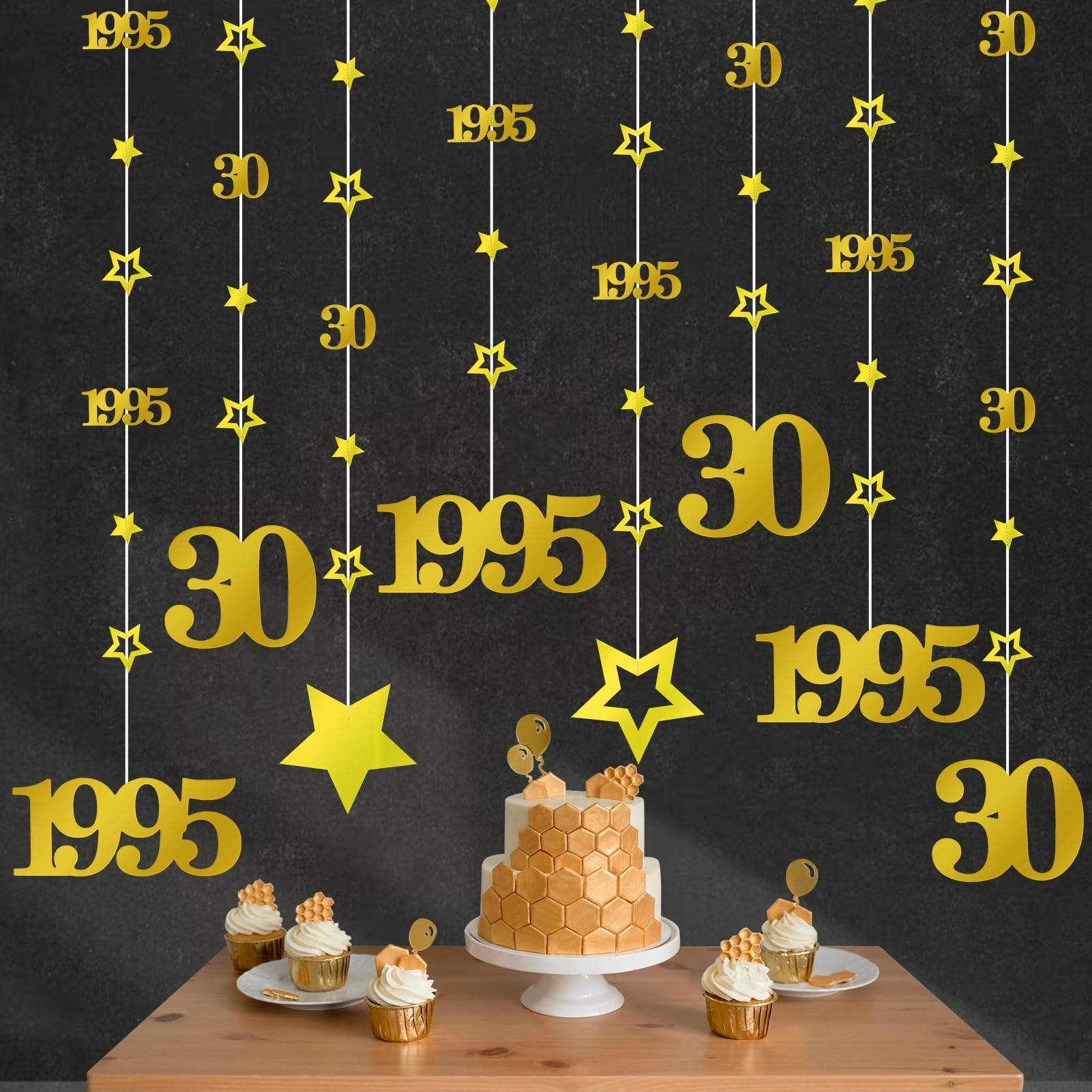 Eucutur Gold 30thTRDN Birthday Decorations for Him Her, Pre-Strung ...