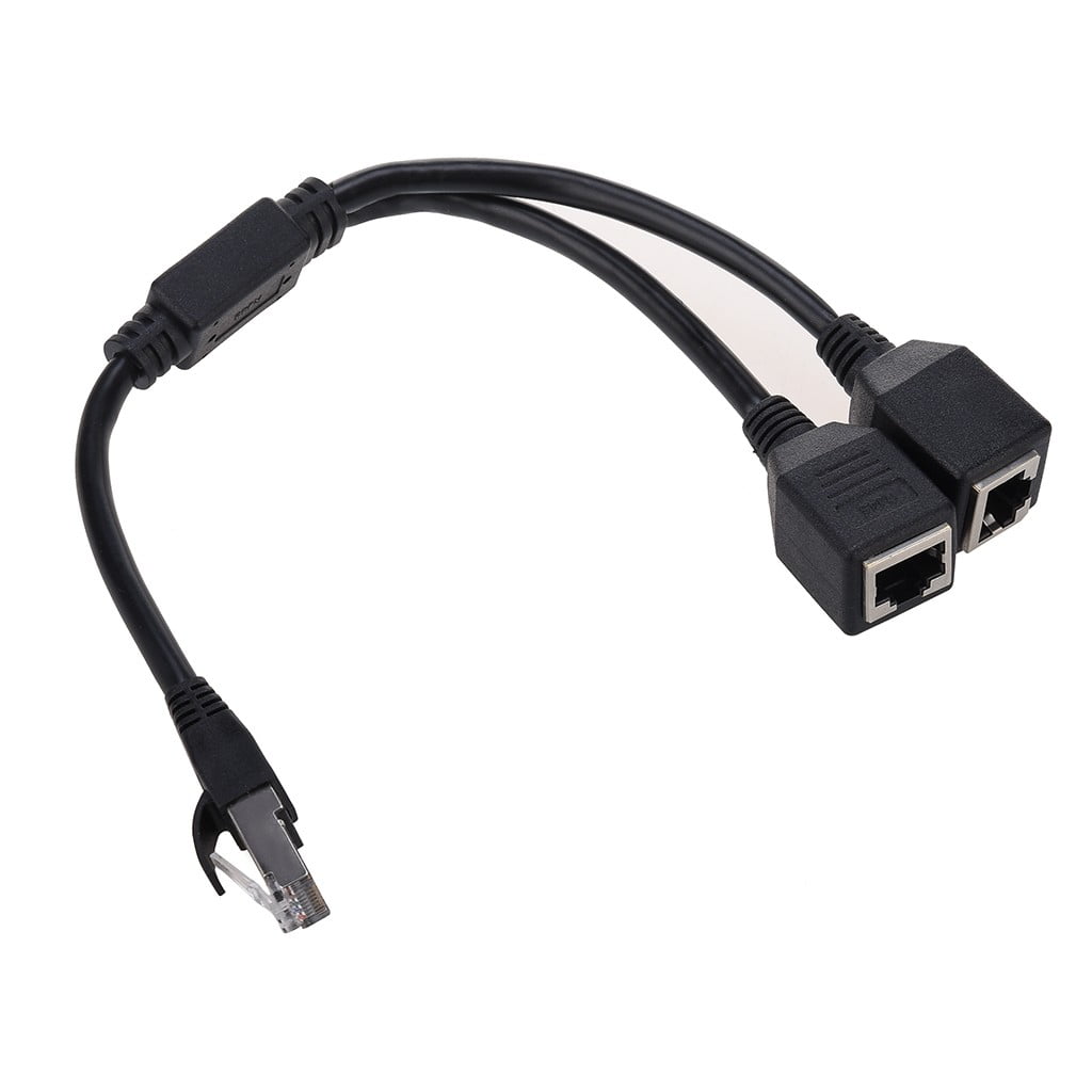 Eudgs 1 to 2 Socket LAN Network RJ45 Plug Splitter Extender Adapter ...