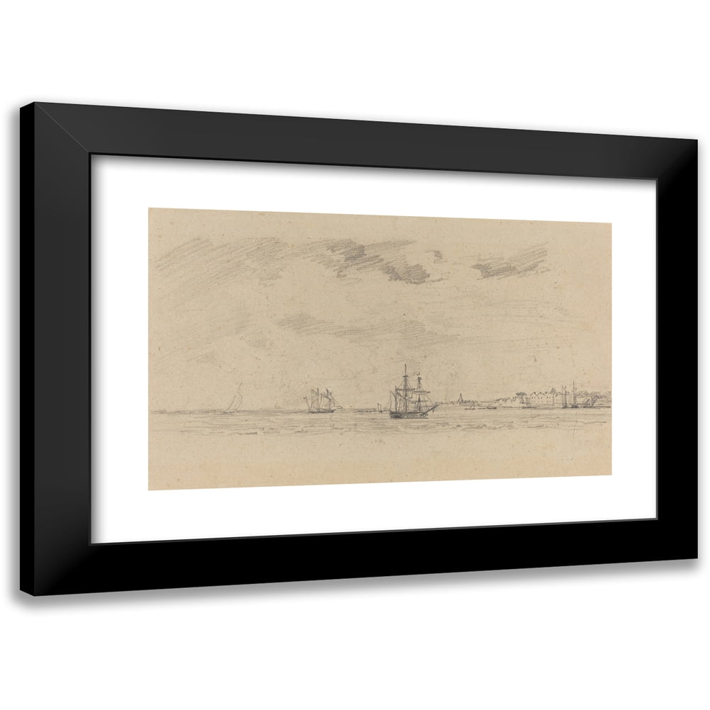 Eugène Boudin 14x11 Black Modern Framed Museum Art Print Titled ...