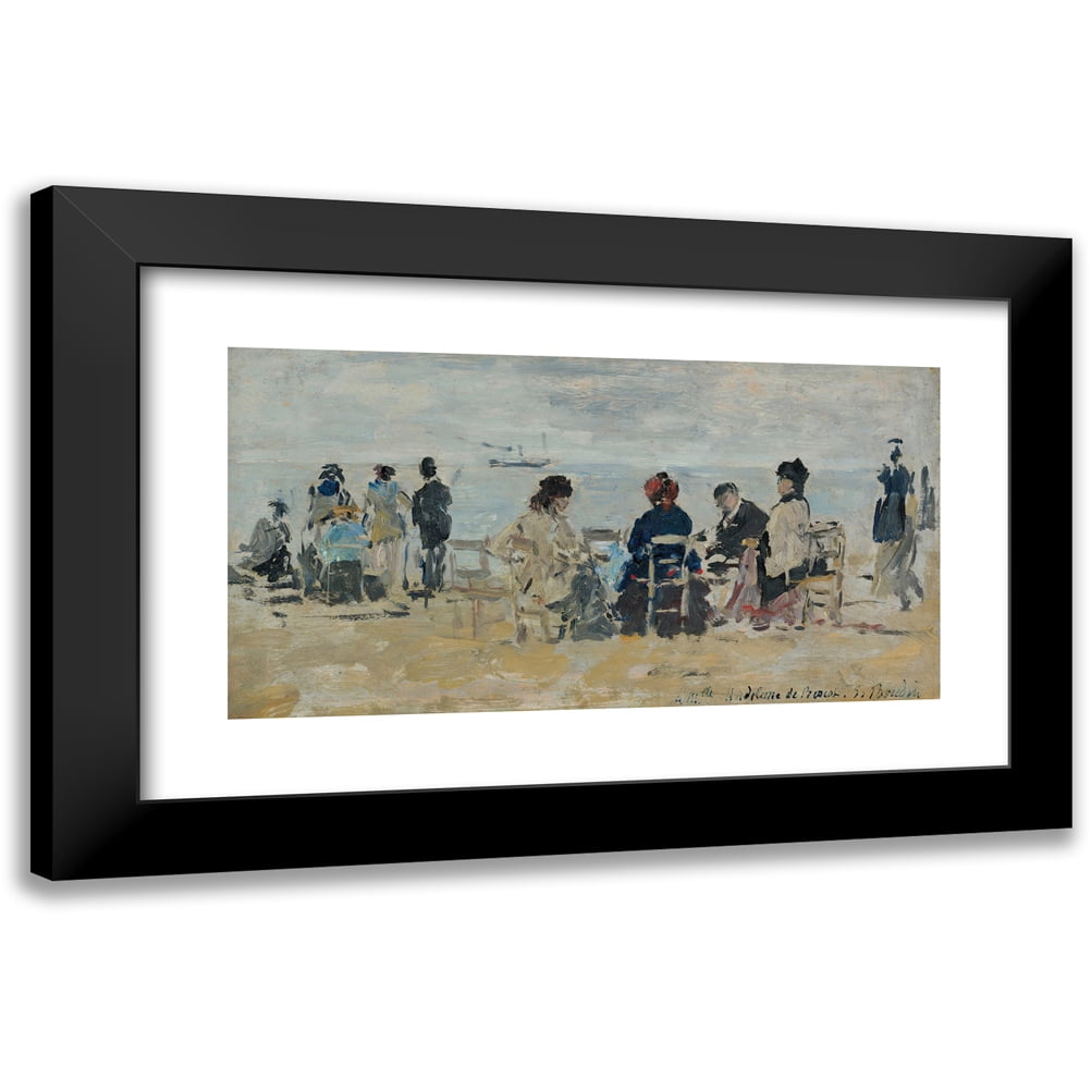 Eugène Boudin 18x11 Black Modern Framed Museum Art Print Titled - Beach ...