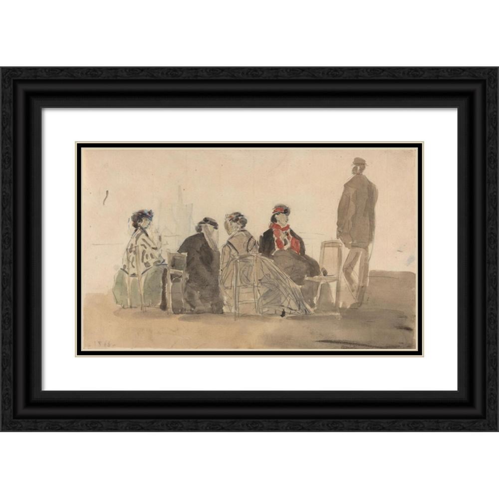 Eugène Boudin 18x12 Black Ornate Wood Framed Double Matted Museum Art ...