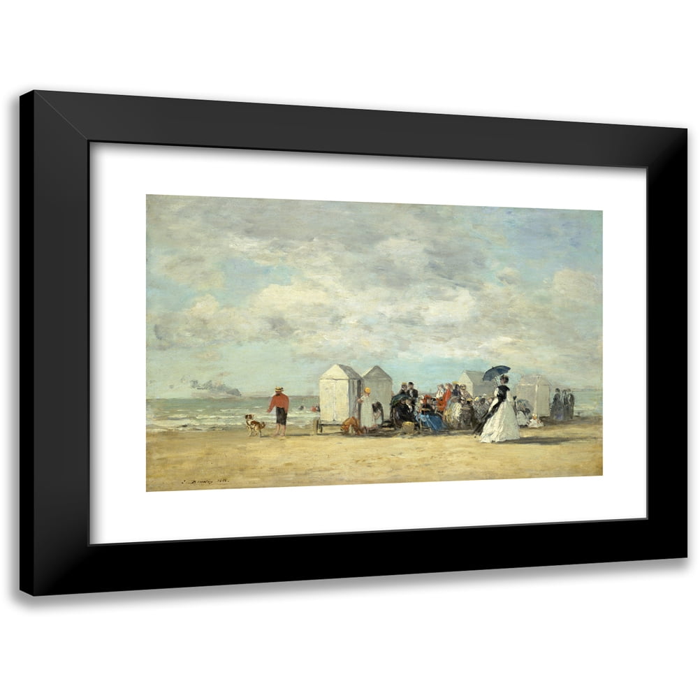 Eugène Boudin 18x13 Black Modern Framed Museum Art Print Titled - Beach ...