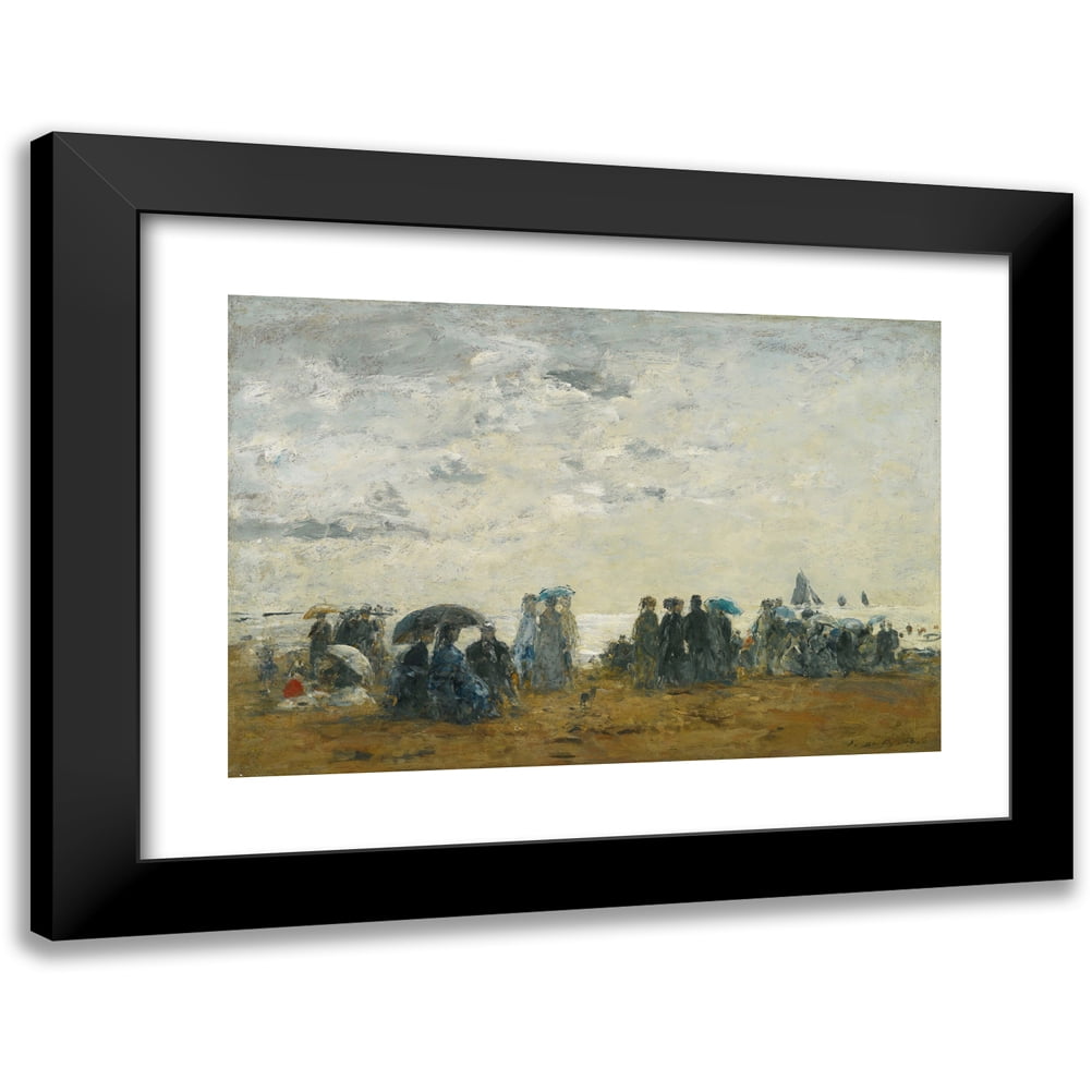 Eugène Boudin 18x13 Black Modern Framed Museum Art Print Titled - Beach ...
