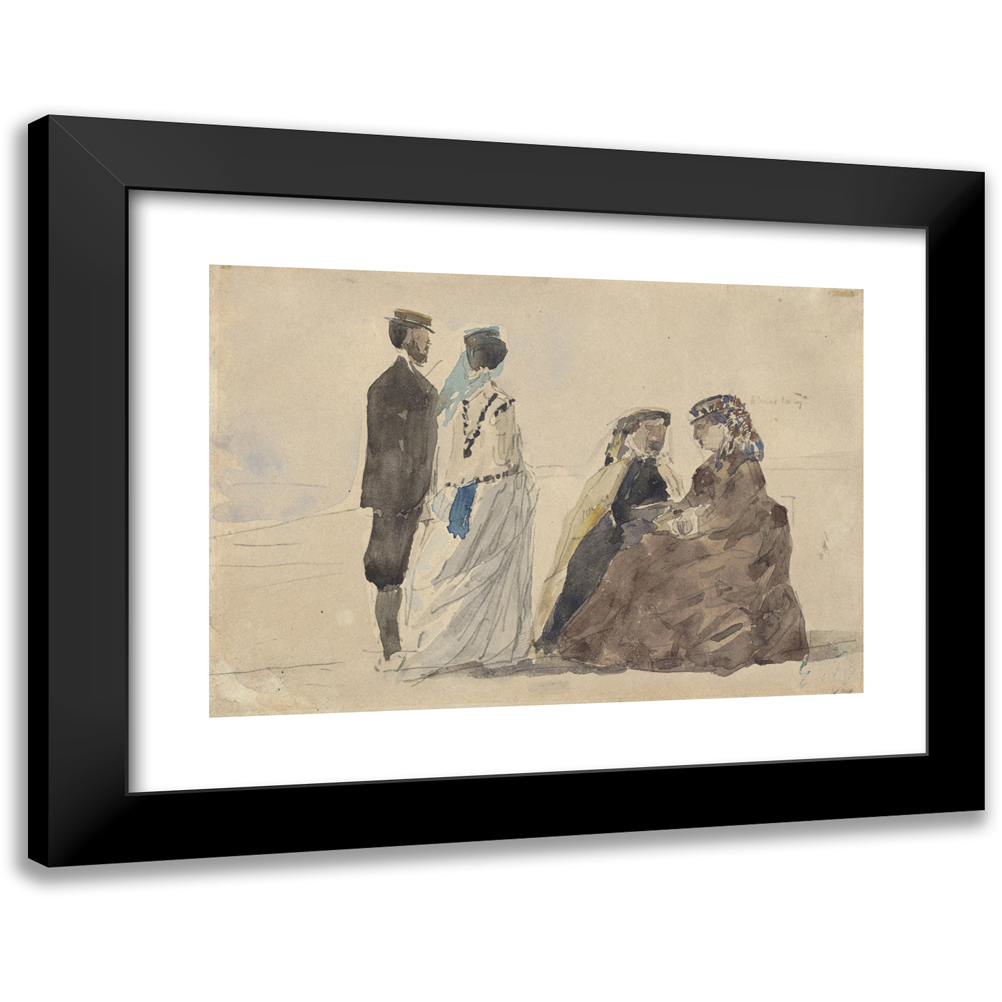 Eugène Boudin 18x14 Black Modern Framed Museum Art Print Titled - Two ...