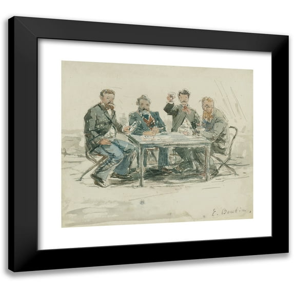 Eugène Boudin 22x20 Black Modern Framed Museum Art Print Titled - At ...