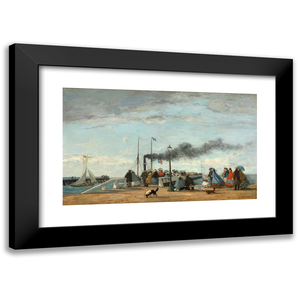 Eugène Boudin 24x16 Black Modern Framed Museum Art Print Titled - Jetty ...