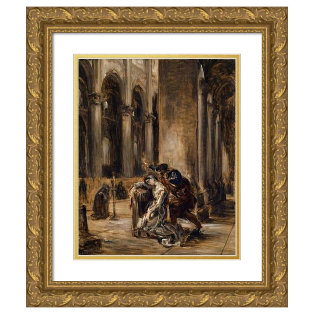 Eugène Delacroix 12x14 Gold Ornate Wood Frame and Double Matted Museum ...