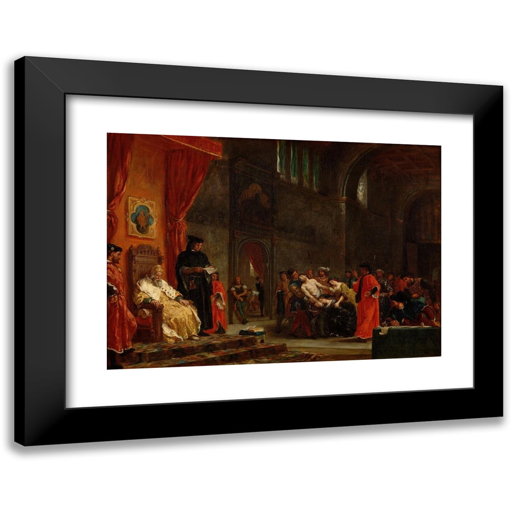 Eugène Delacroix 18x14 Black Modern Framed Museum Art Print Titled ...