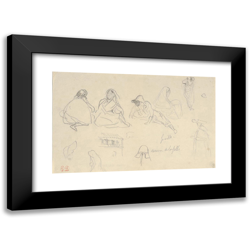 Eugène Delacroix 24x16 Black Modern Framed Museum Art Print Titled ...