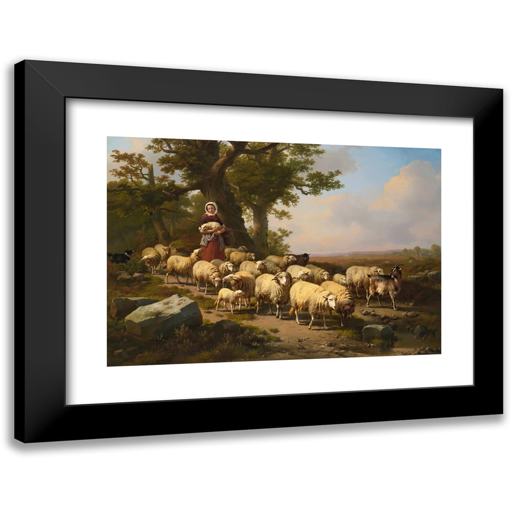 Eugène Joseph Verboeckhoven 14x11 Black Modern Framed Museum Art Print ...