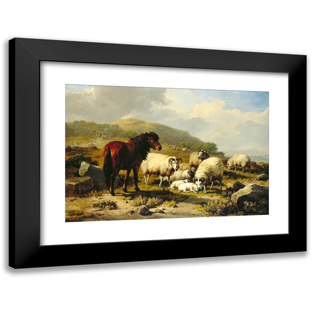 Eugène Joseph Verboeckhoven 14x11 Black Modern Framed Museum Art Print Titled - Landscape with ...