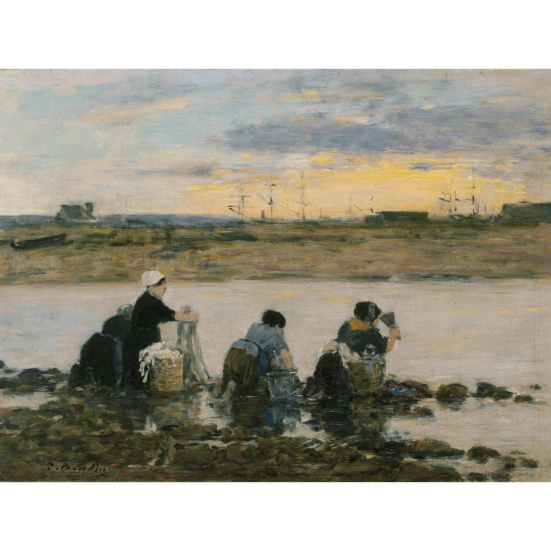 Eugene Boudin Washerwomen By The River Extra Large Art Print Wall Mural ...
