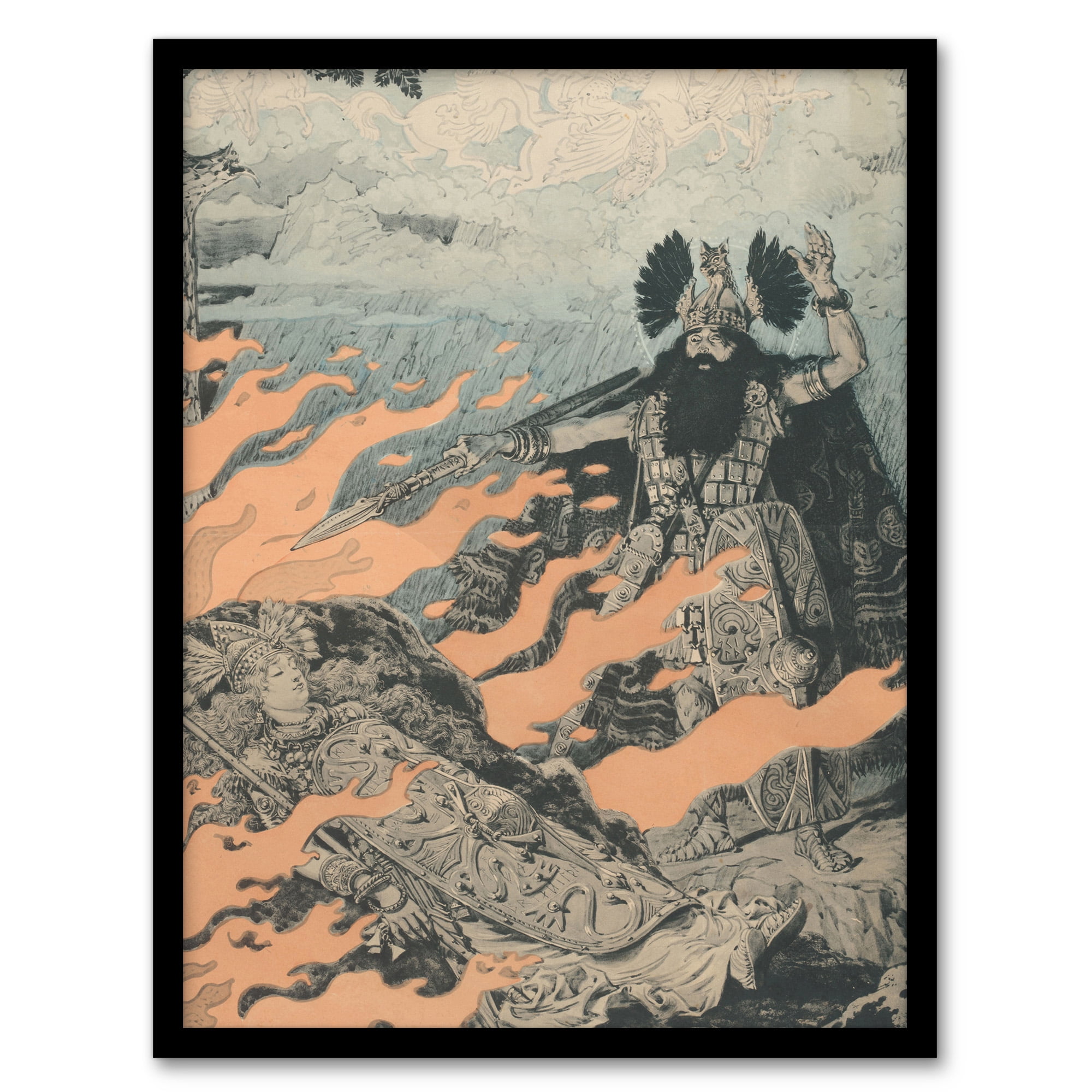 Eugene Grasset Poster for the Valkyrie Opera by Wagner Framed Wall Art ...