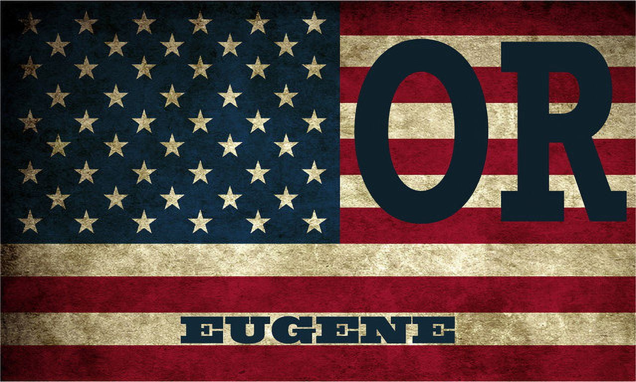 Eugene OR Oregon Lane County Vintage US Flag Decal Bumper Sticker 3M ...