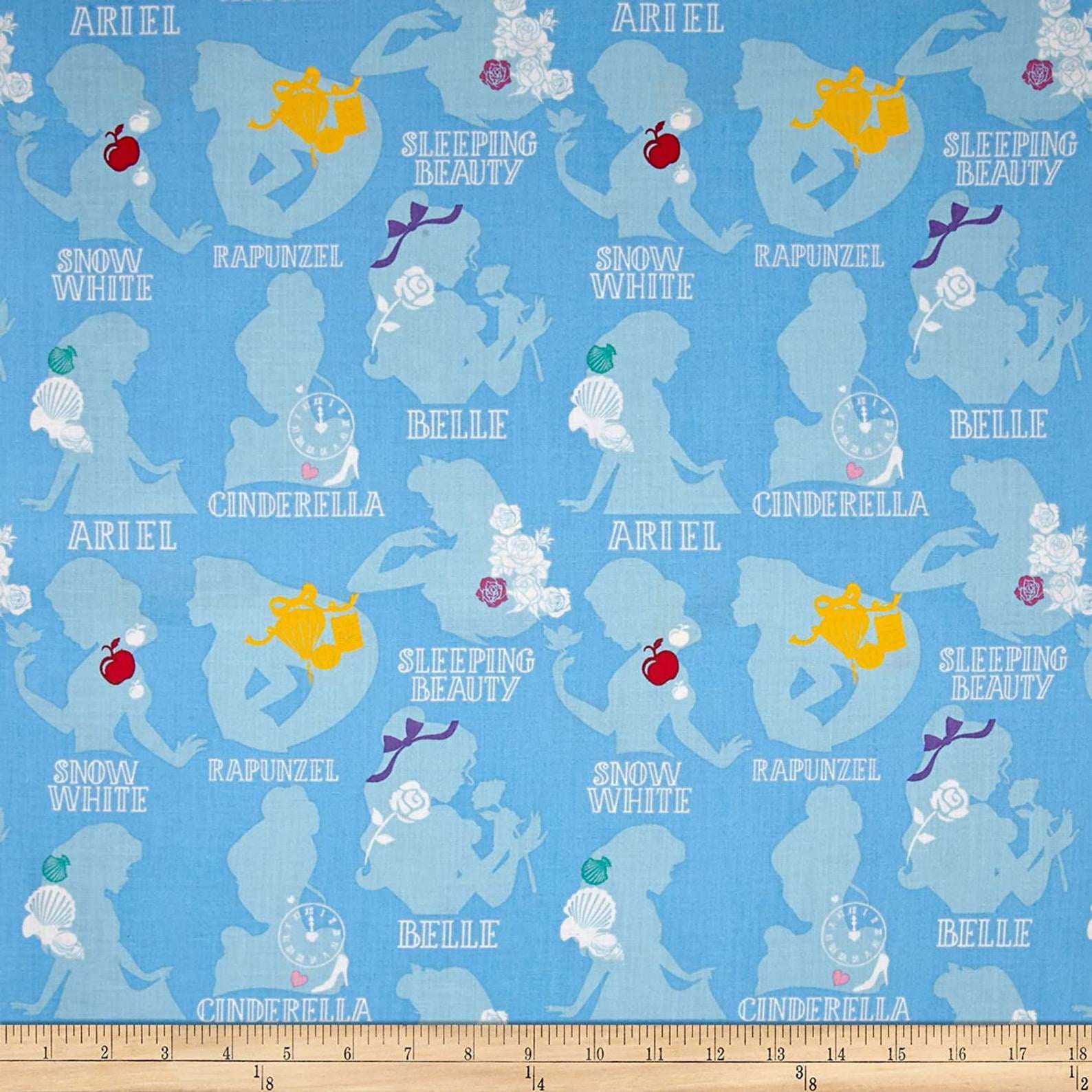 Eugene Textiles Disney Princess Cameo Blue Quilt Fabric By The Yard ...