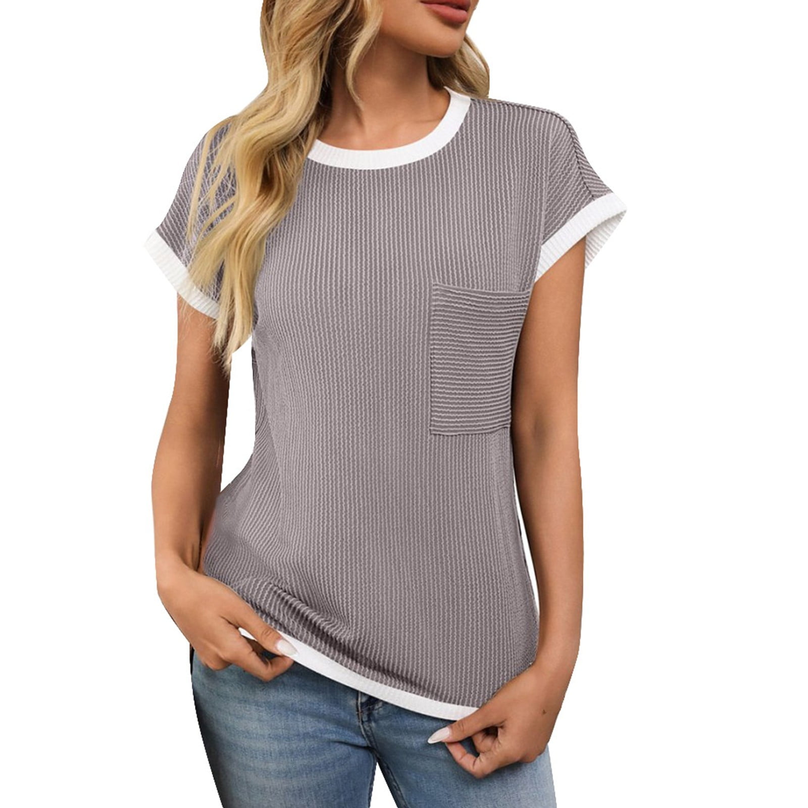 Euha Womens Short Sleeve Shirts 2025 Summer Trendy Tops Fashion ...