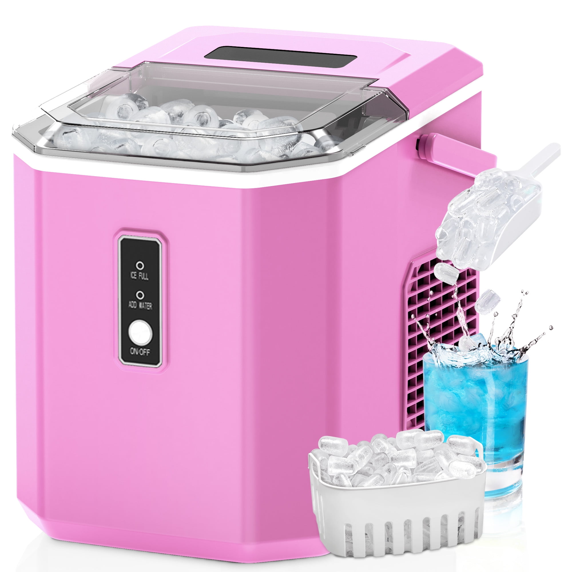 EUHOMY Ice Maker Portable Countertop 26 lbs/24H with Self-Cleaning, 9 ...