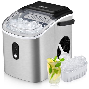 Simzlife 26 lbs/24H Countertop Ice Maker Machine, 9 Bullet-Shaped Ice ...