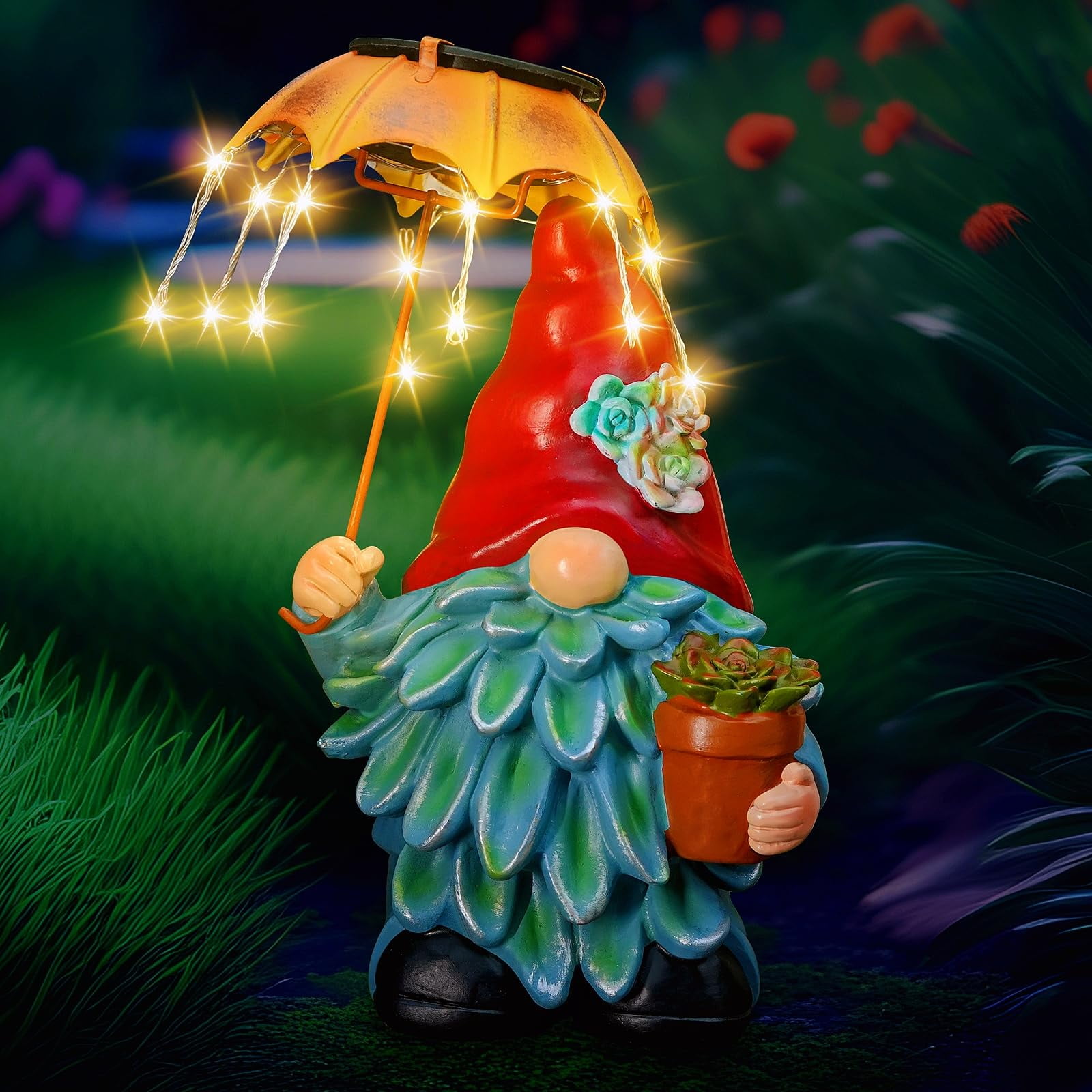 Euiroet Gnome Solar Night Garden Light, Patio Accent Decor Sculpture ...