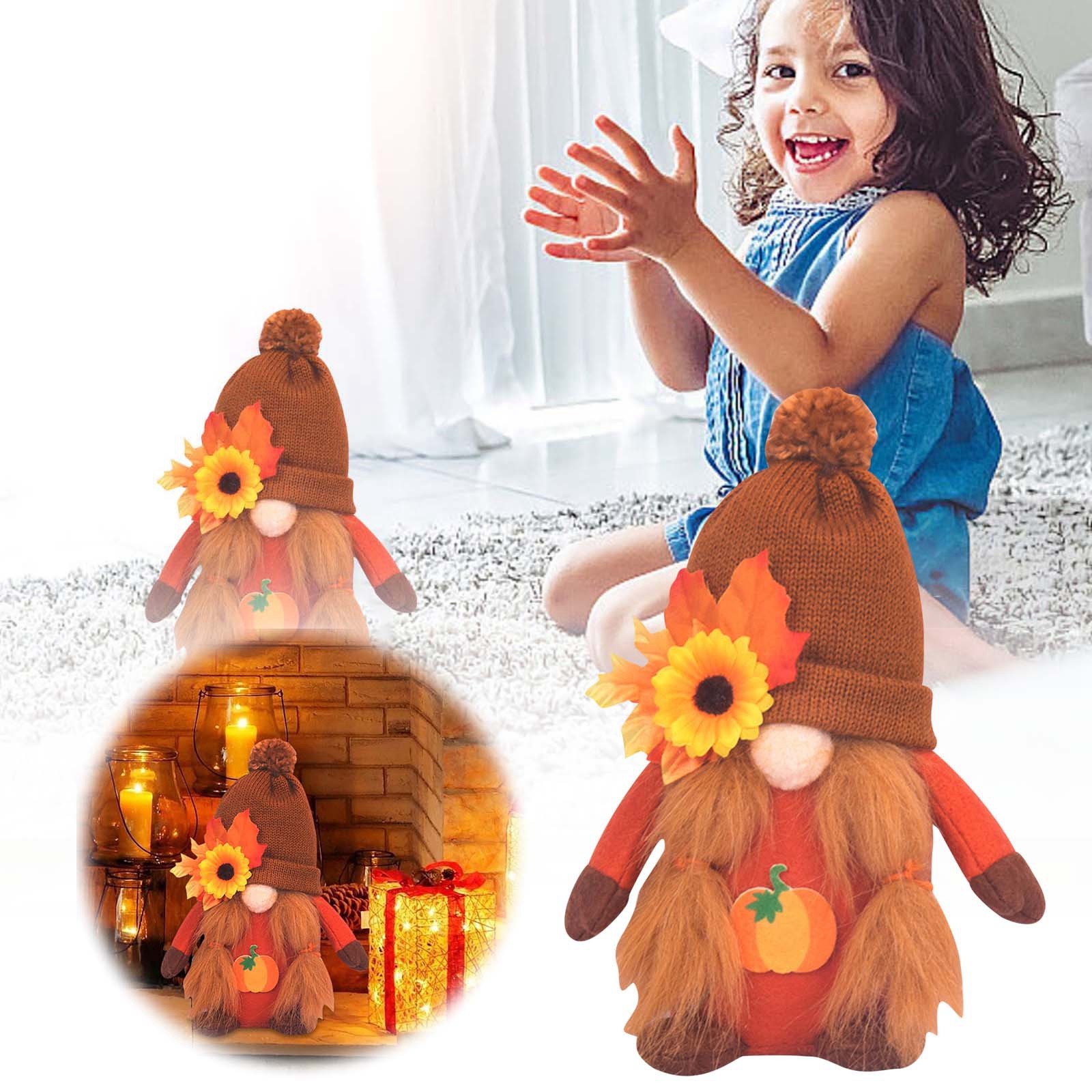 Euiuw Autumn Festival Maple Leaf No Face Doll Dwarf Thanksgiving ...