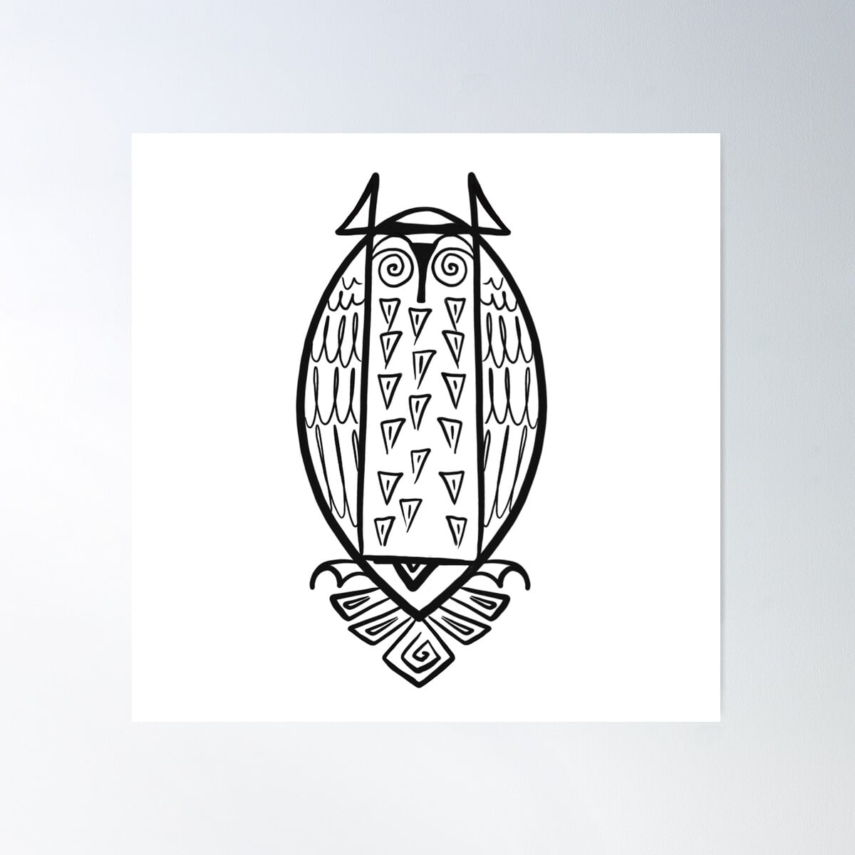 Eule Owl Graphic Sketch Poster Wall Art, Modern Wall Decor For Living ...