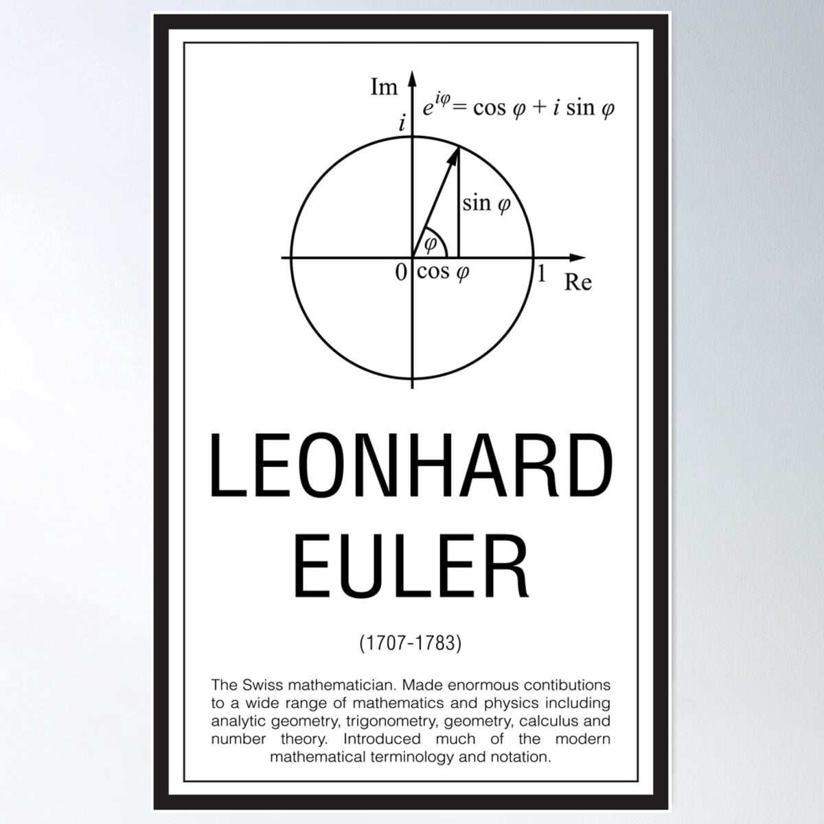 Euler Poster Wall Art, Modern Wall Decor For Living Room Bedroom, 12x18 ...