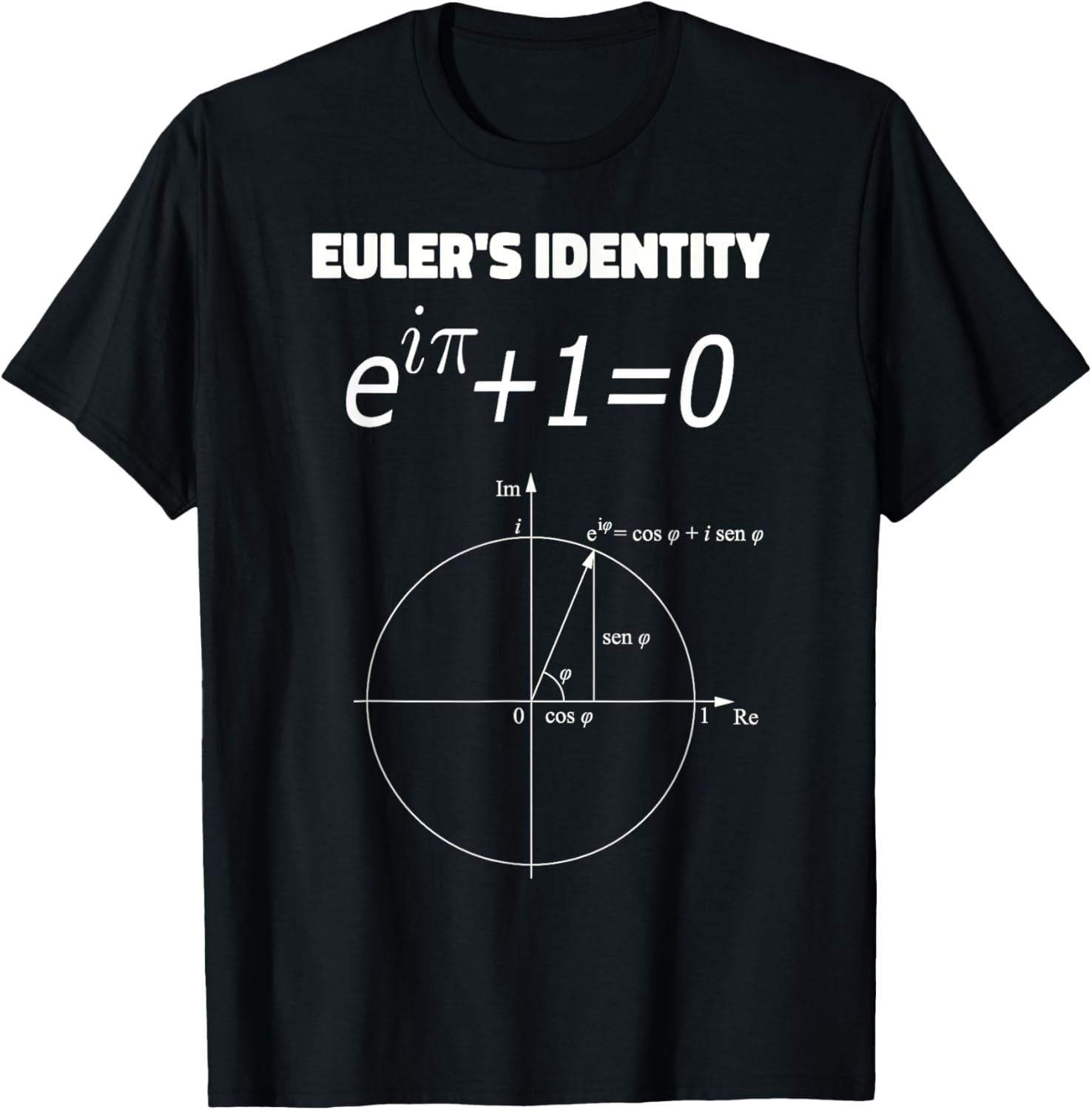 Euler's Identity Math Equation T-Shirt men and women can wear, black, white, gifts - Walmart.com