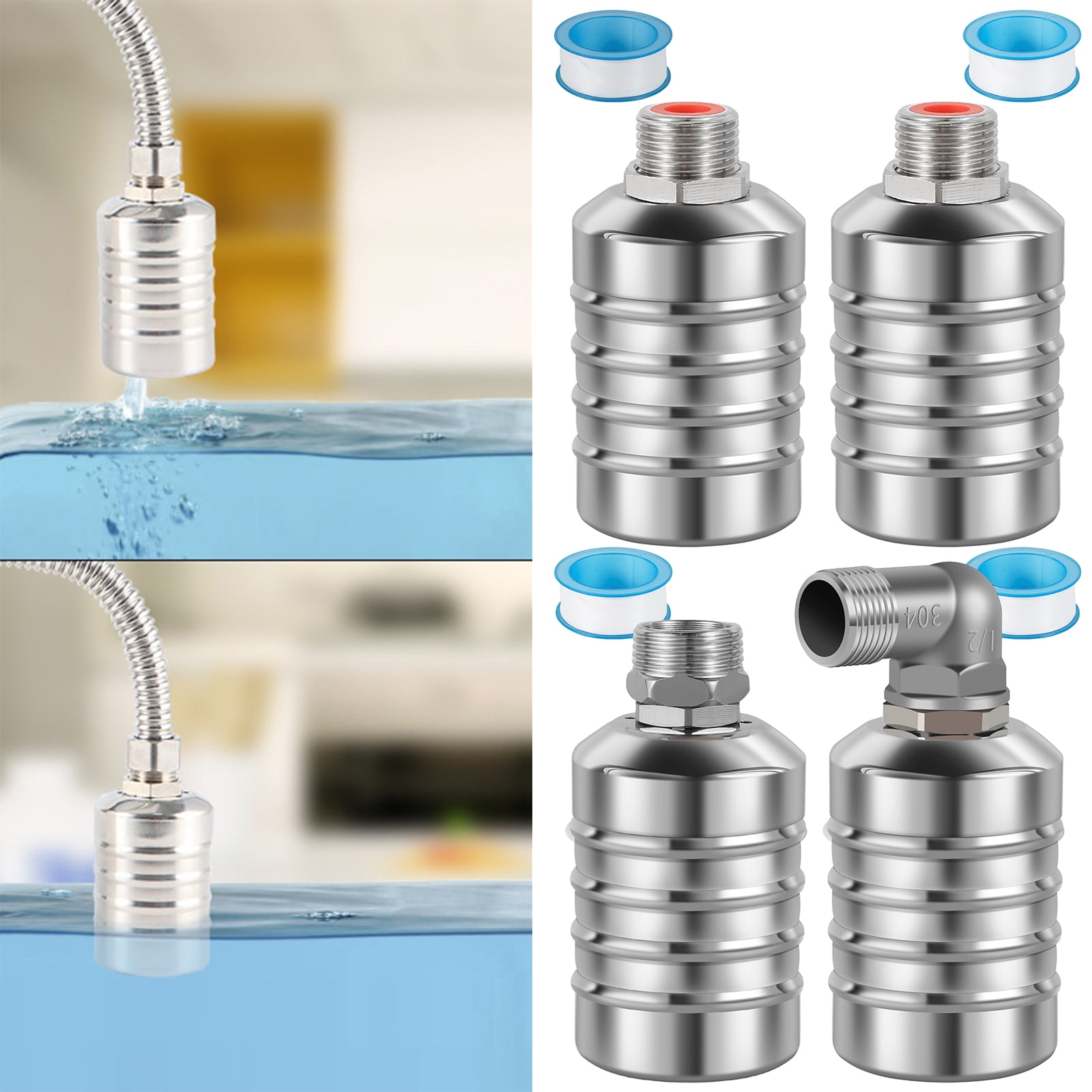 Eummy 2Pcs 304 Stainless Steel Fully Automatic Water Level Control ...