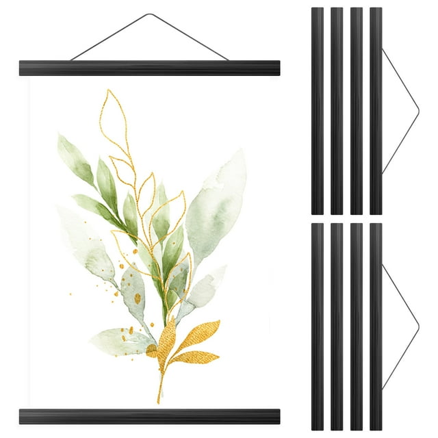 Eummy 2Pcs Magnetic Poster Hanger Frame Wooden Magnetic Poster Hanging ...