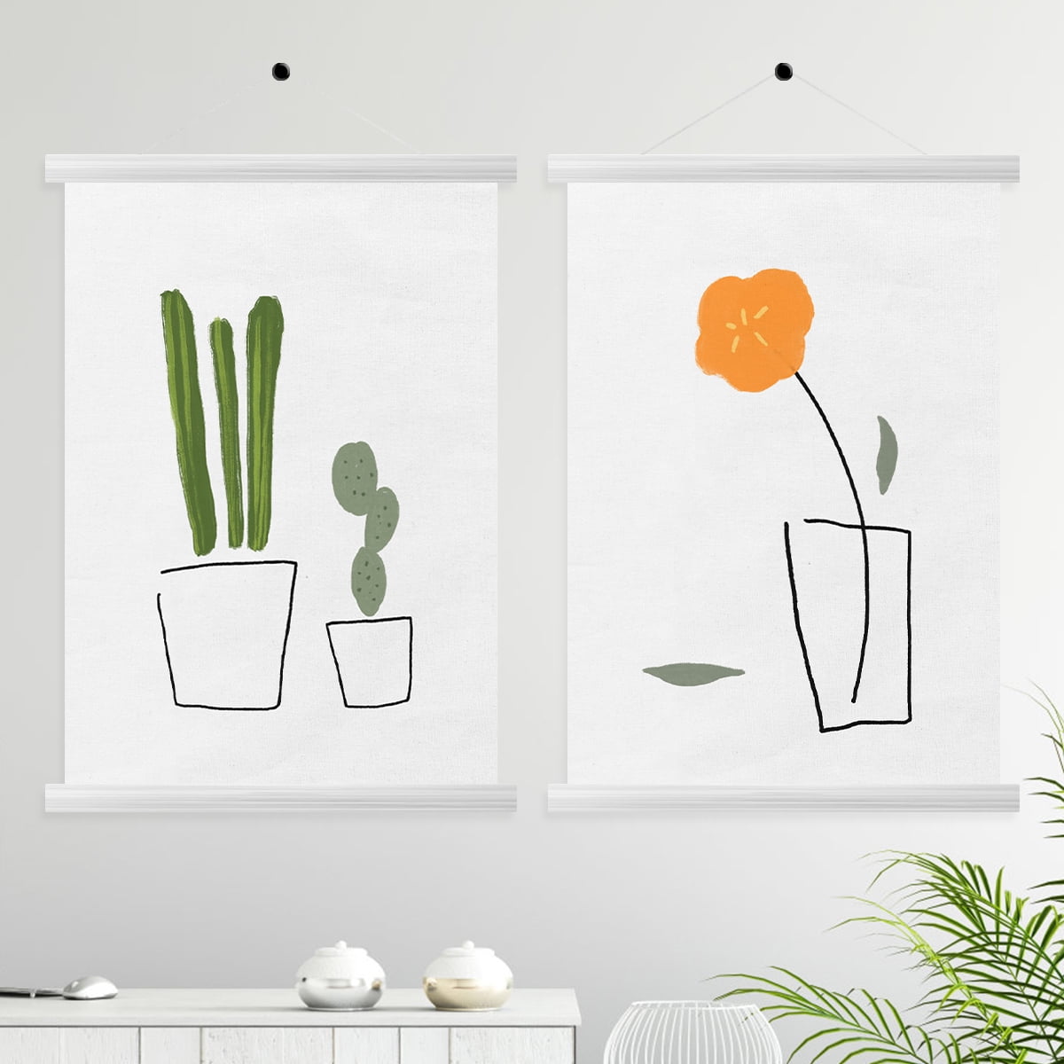 Eummy 2Pcs Magnetic Poster Hanger Frame Wooden Magnetic Poster Hanging ...