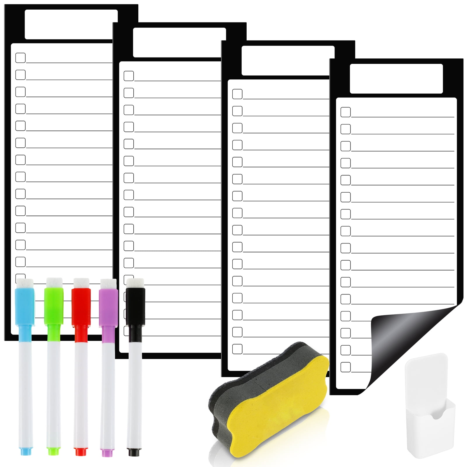 Eummy 4 Pcs Magnetic to Do List White Board for Fridge Dry Erase to Do ...