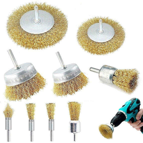 Eummy 9Pcs Wire Wheel Brush Stainless Steel Wire Brush with 1/4 Inch ...
