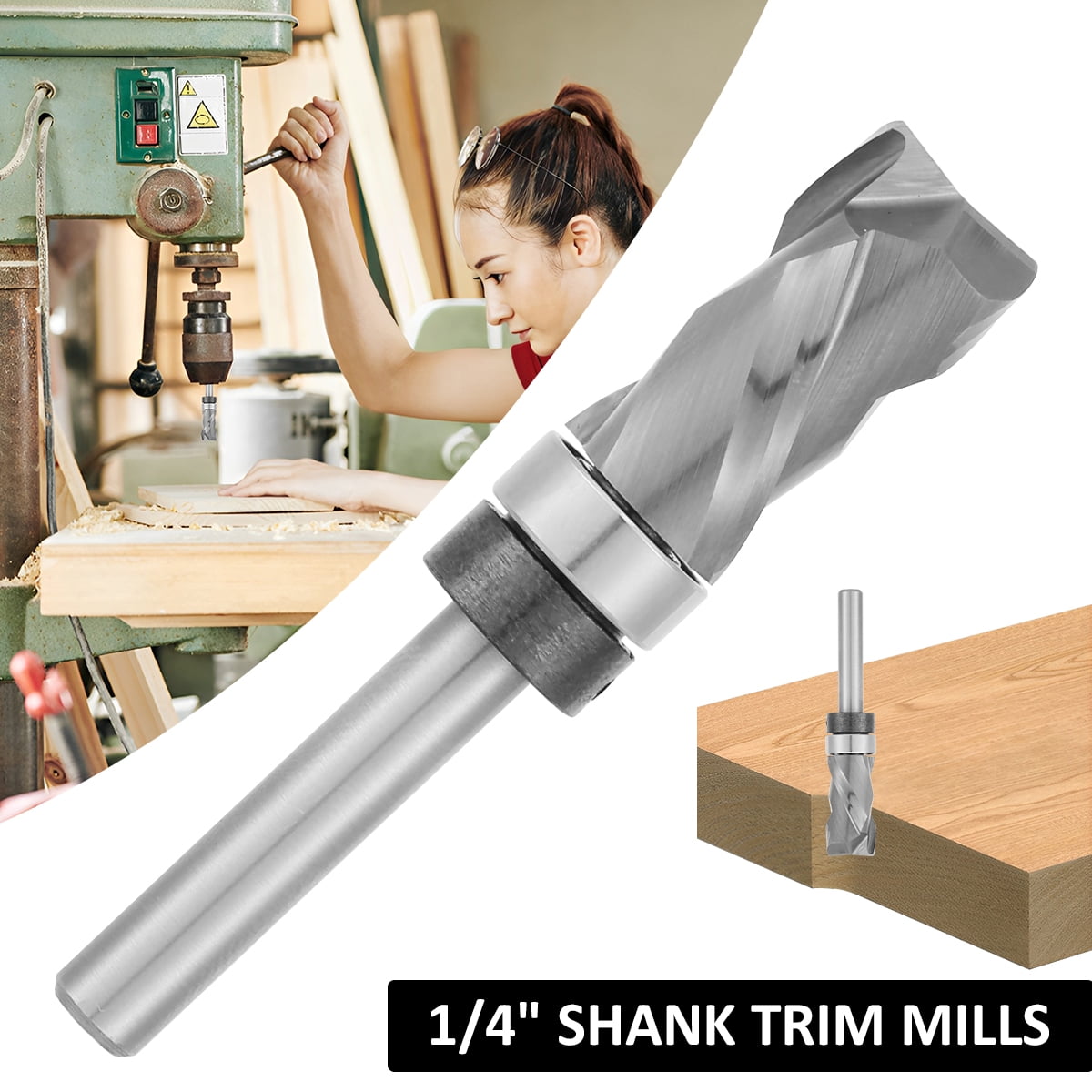 Eummy Flush Trim Router Bit 1/4 shank Solid Carbide Trim Router Bits ...