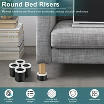 "Lzvxtym Heavy Duty 4 Pack Bed Risers, Adjustable Round Furniture Leg ...