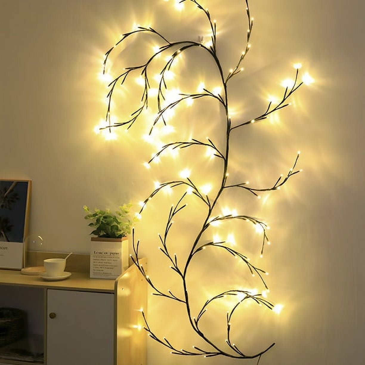EUWBSSR Willow Vine String Lights 7.55Ft Waterproof LED 144LEDs ...