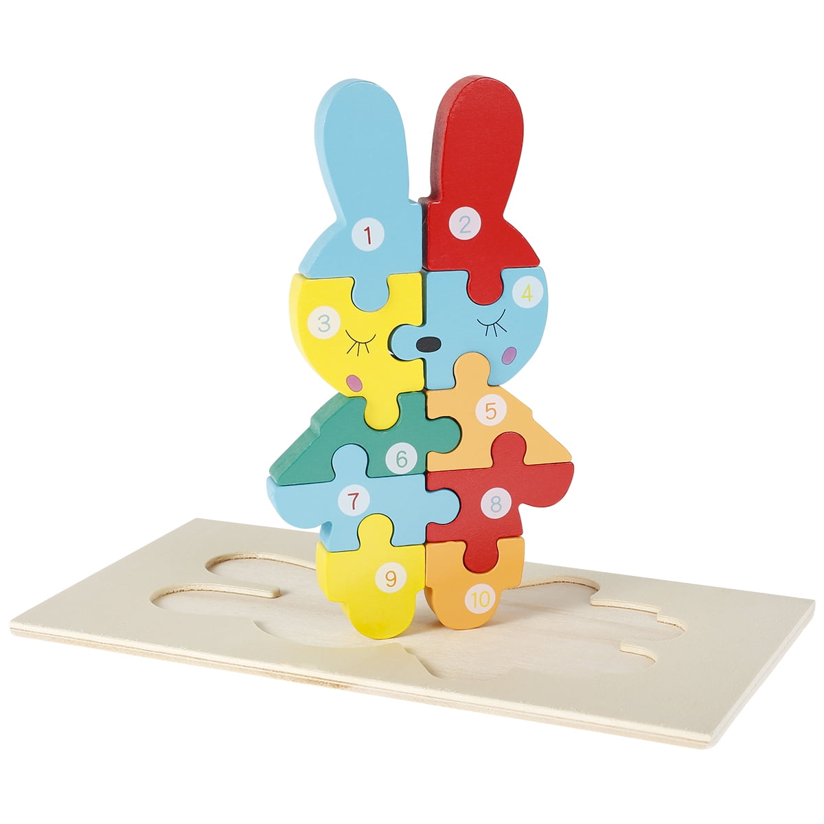 Eummy Wooden Toddler Puzzles Early Educational Animal Shape Jigsaw for ...