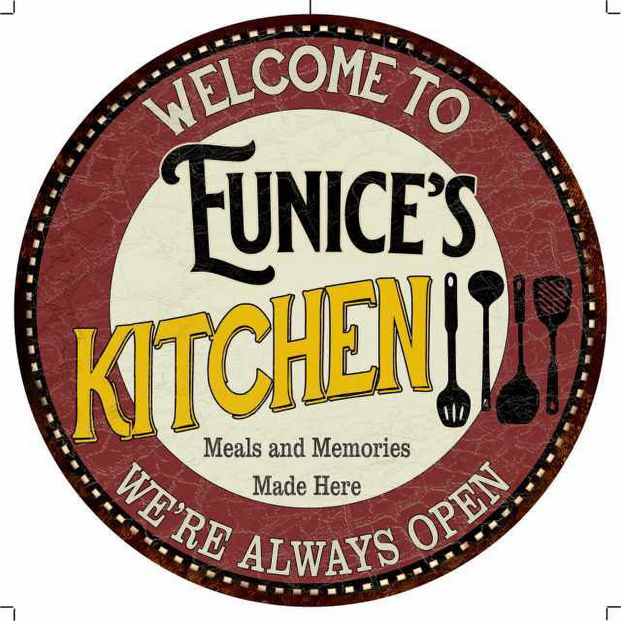 Eunice's Kitchen 14" Round Metal Sign Bar Game Room Wall Decor 100140040328 - Walmart.com