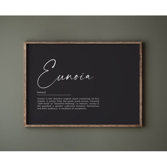 Eunoia Definition Greek Word Art, Unframed Canvas Size 16x24 - Walmart.com