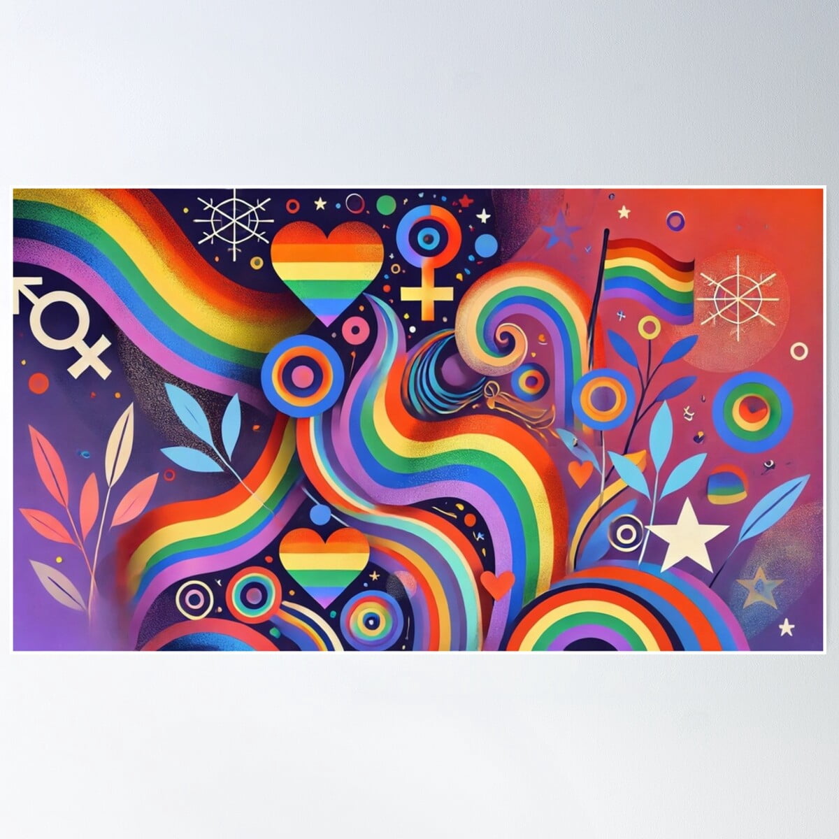 Euphoric Flow – Love In Every Shape Poster Wall Art, Modern Wall Decor ...