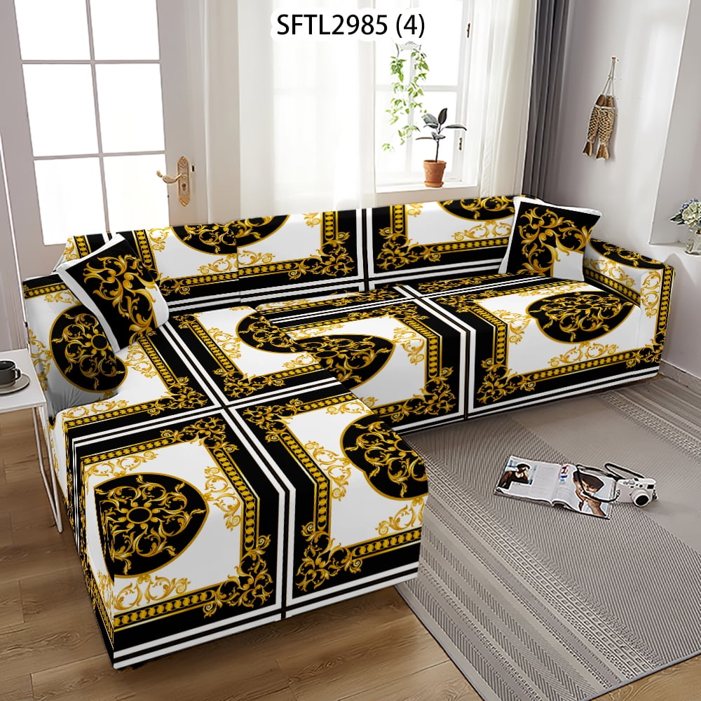 Euporean Pattern Slipcovers Armchair Lining Sofa Cover L Shap Straight ...