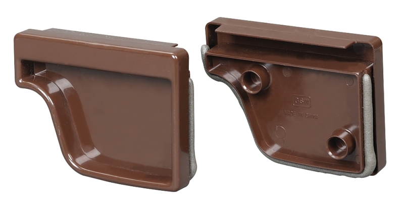 Amerimax 5 In. Traditional K-Style Brown Vinyl Gutter End Cap, Pair ...