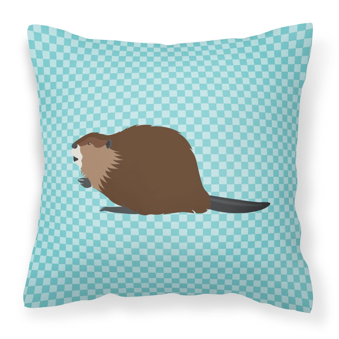 Eurasian Beaver Blue Check Fabric Decorative Pillow - Walmart.com