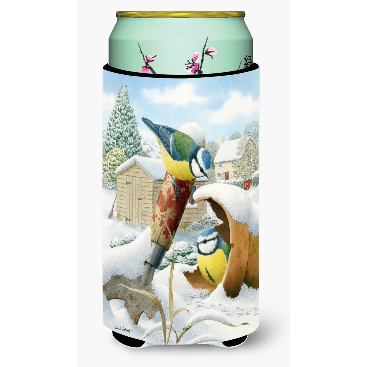 Eurasian Blue **** Birds in Flower Pot Tall Boy Hugger - Walmart.com