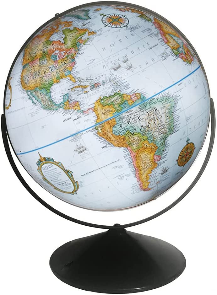 Eureka 16 inch desktop globe with up to date antique raised relief map ...