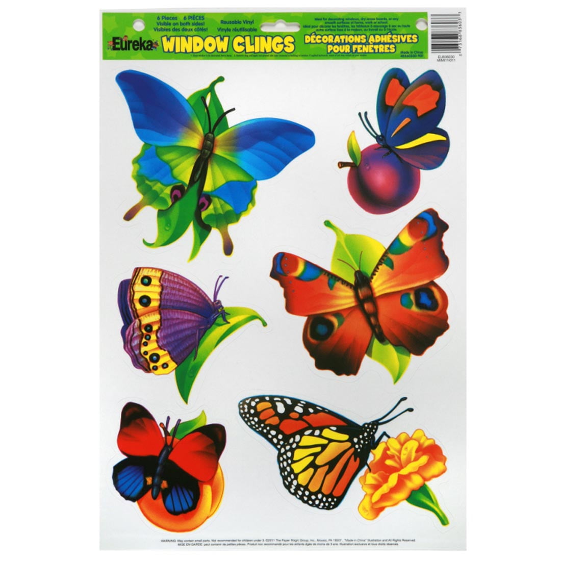 Eureka Butterflies Window Clings, 1 Sheet - Walmart.com